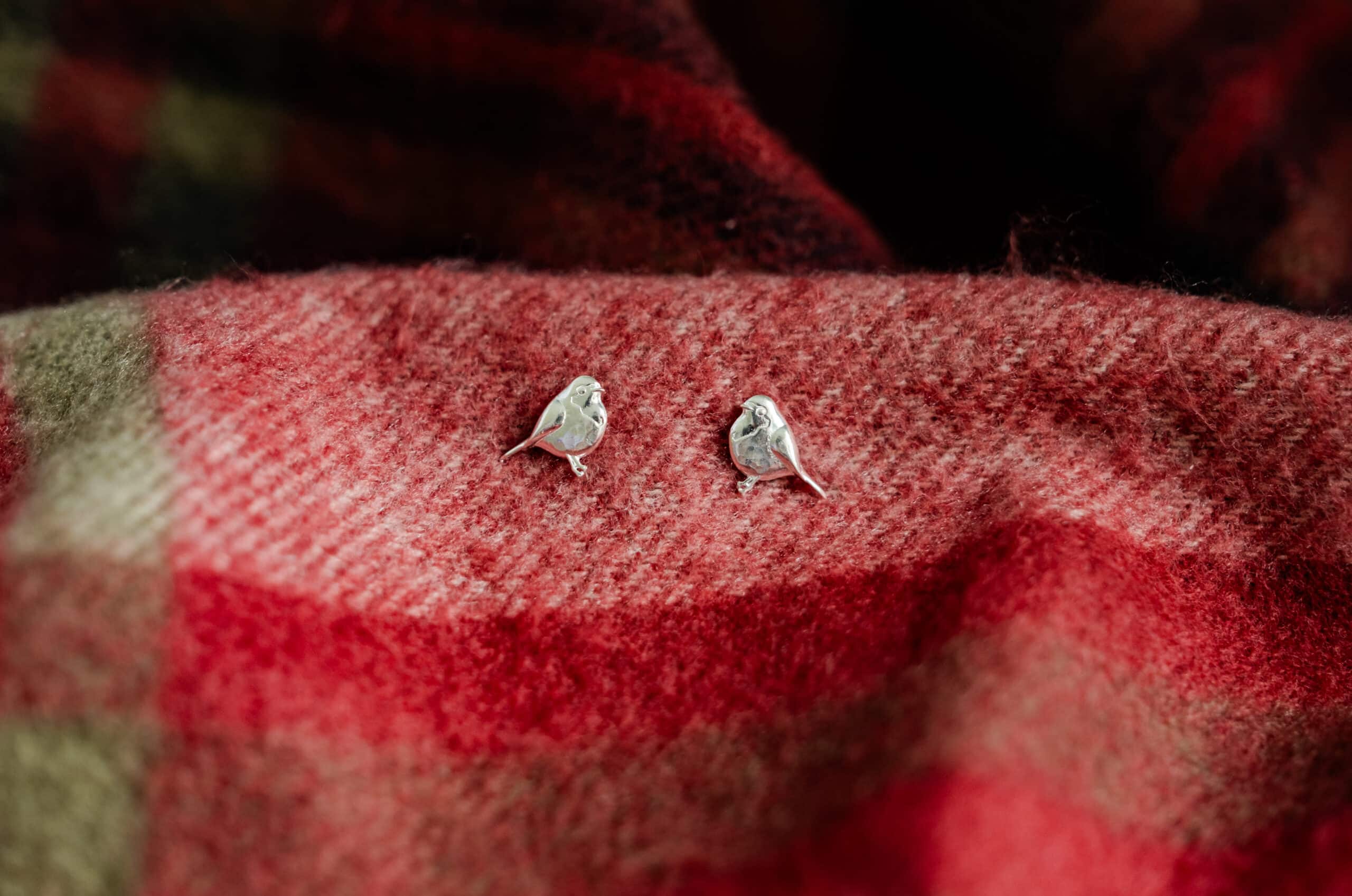 Wee Robin Studs | By Rebecca Jewellery - Handmade Jewellery