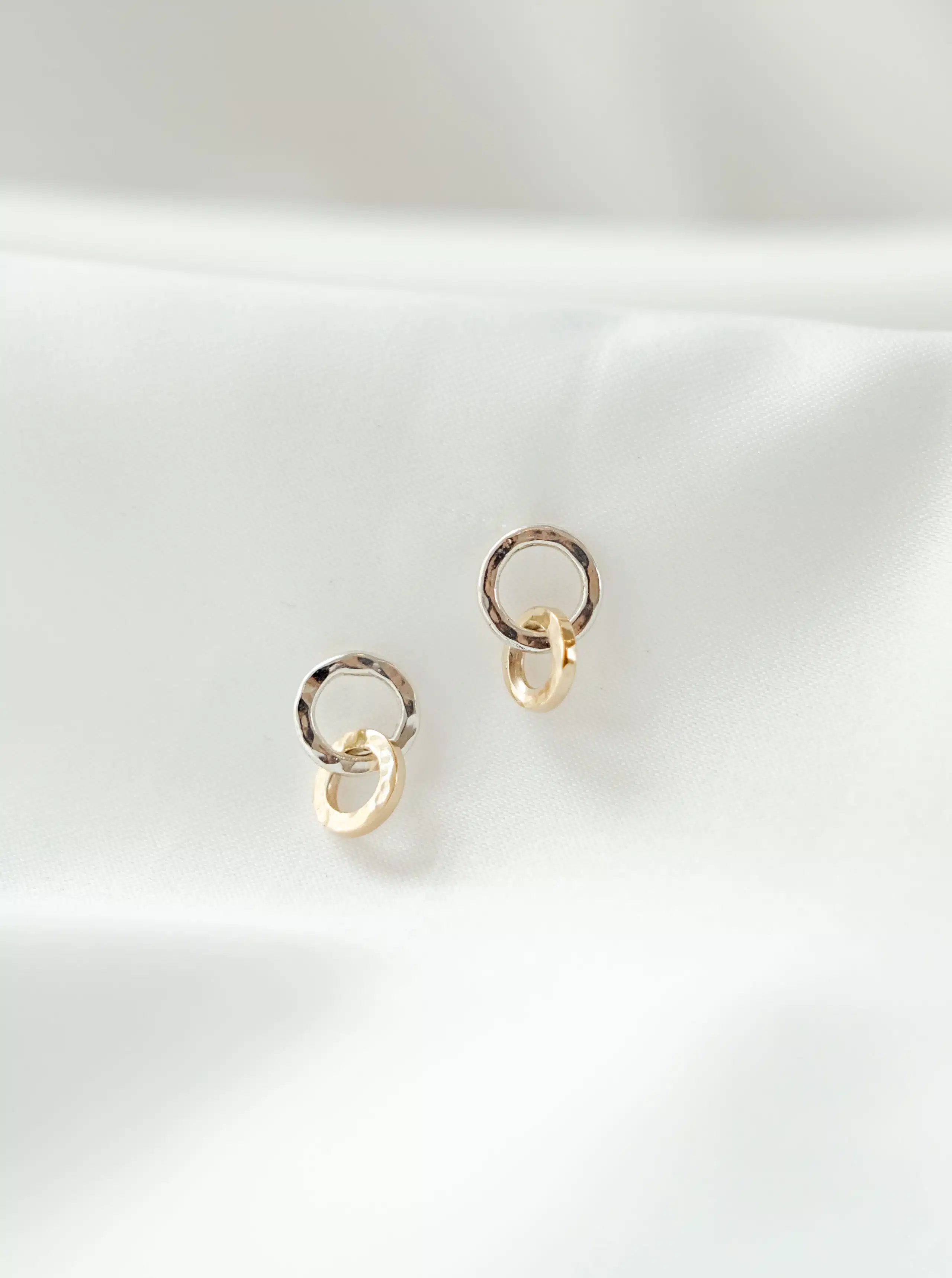 Golden Loop Studs | Handmade Jewellery