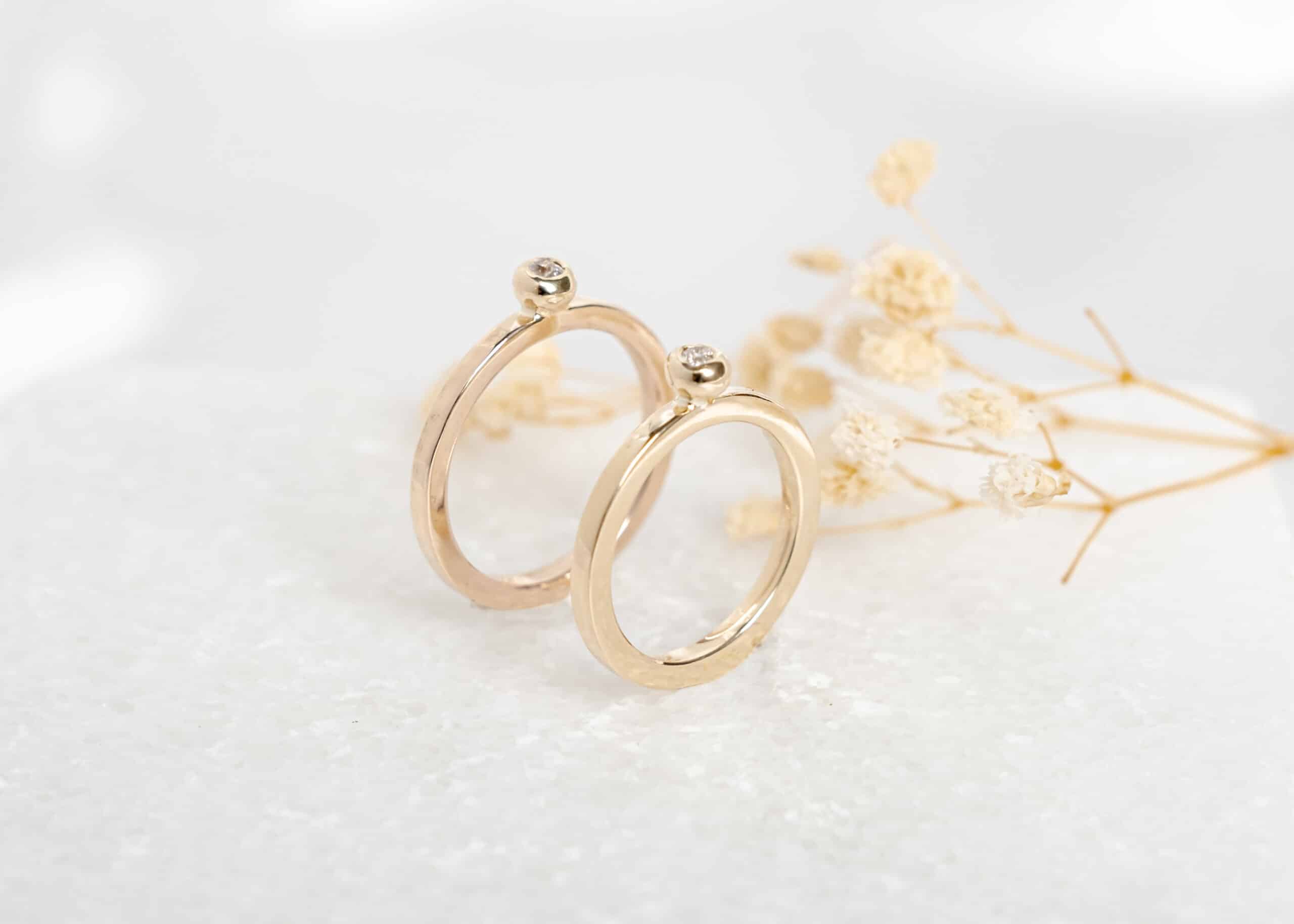 Reloved Diamonds - 9ct Yellow Gold Reloved Diamond Pebble Rings ...