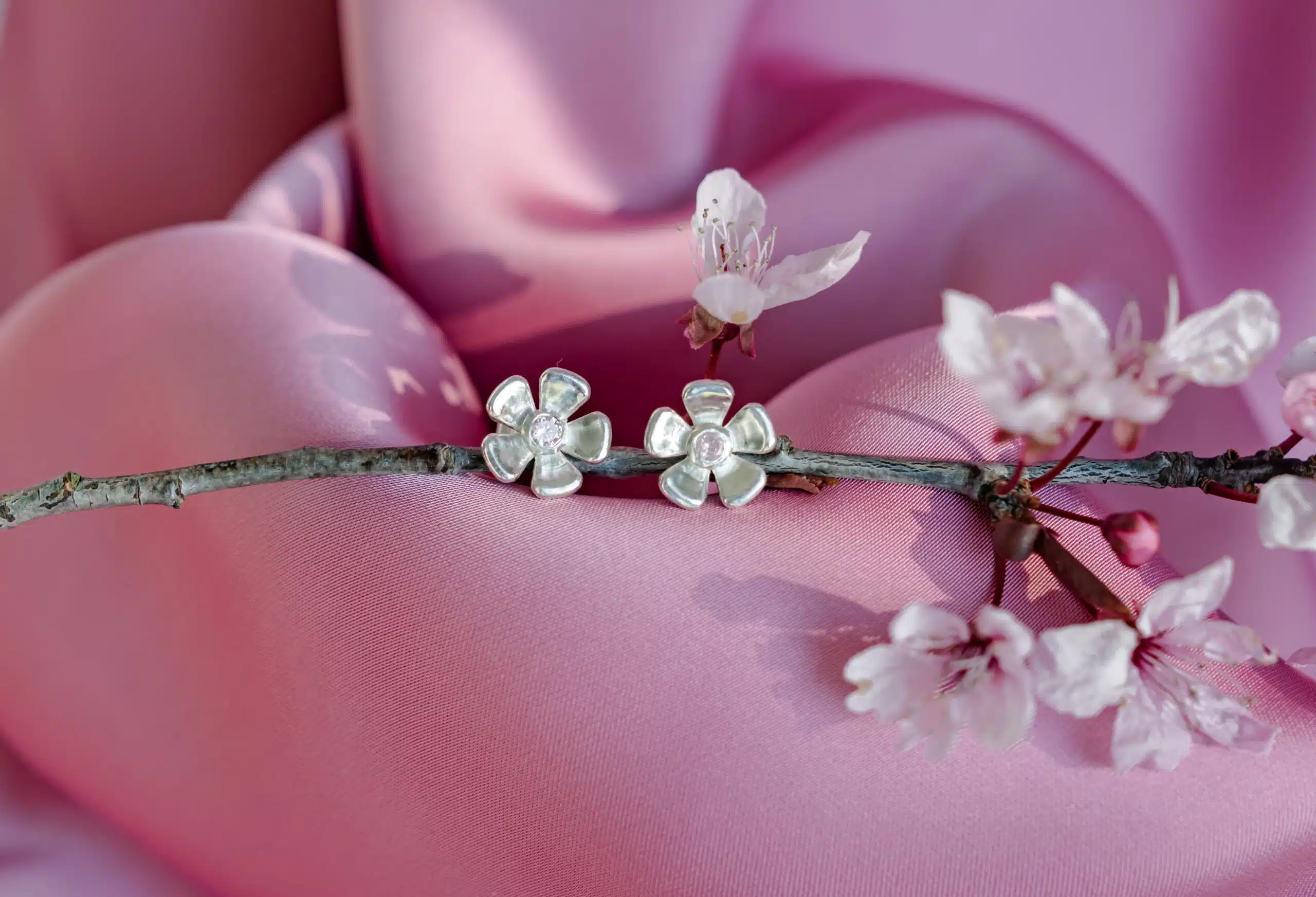 Sakura Cherry Blossom Studs | By Rebecca Jewellery - Handmade Jewellery